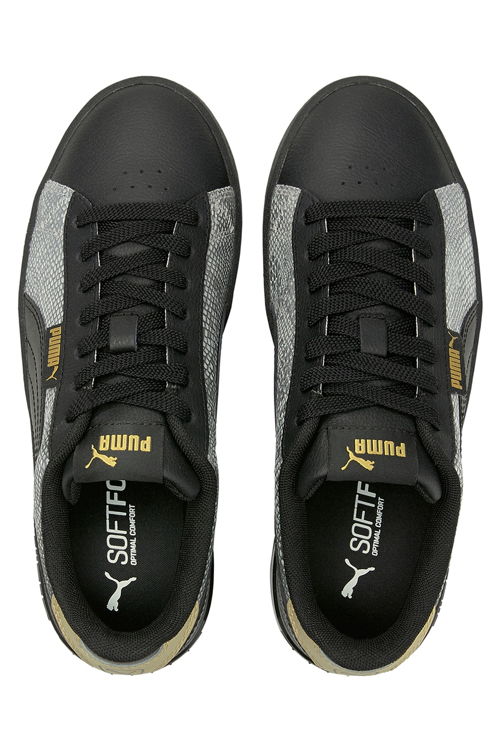 Puma, Спортни обувки Jada Snake Premium от еко кожа, Черен/Сребрист ...