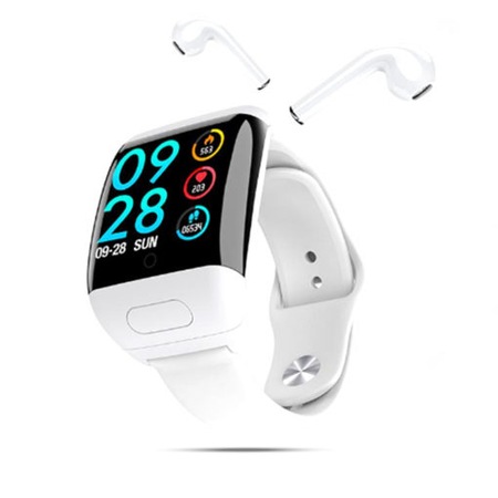 Smartwatch cu casti Kinex G36, Multisport, Calorii, Alb - eMAG.ro