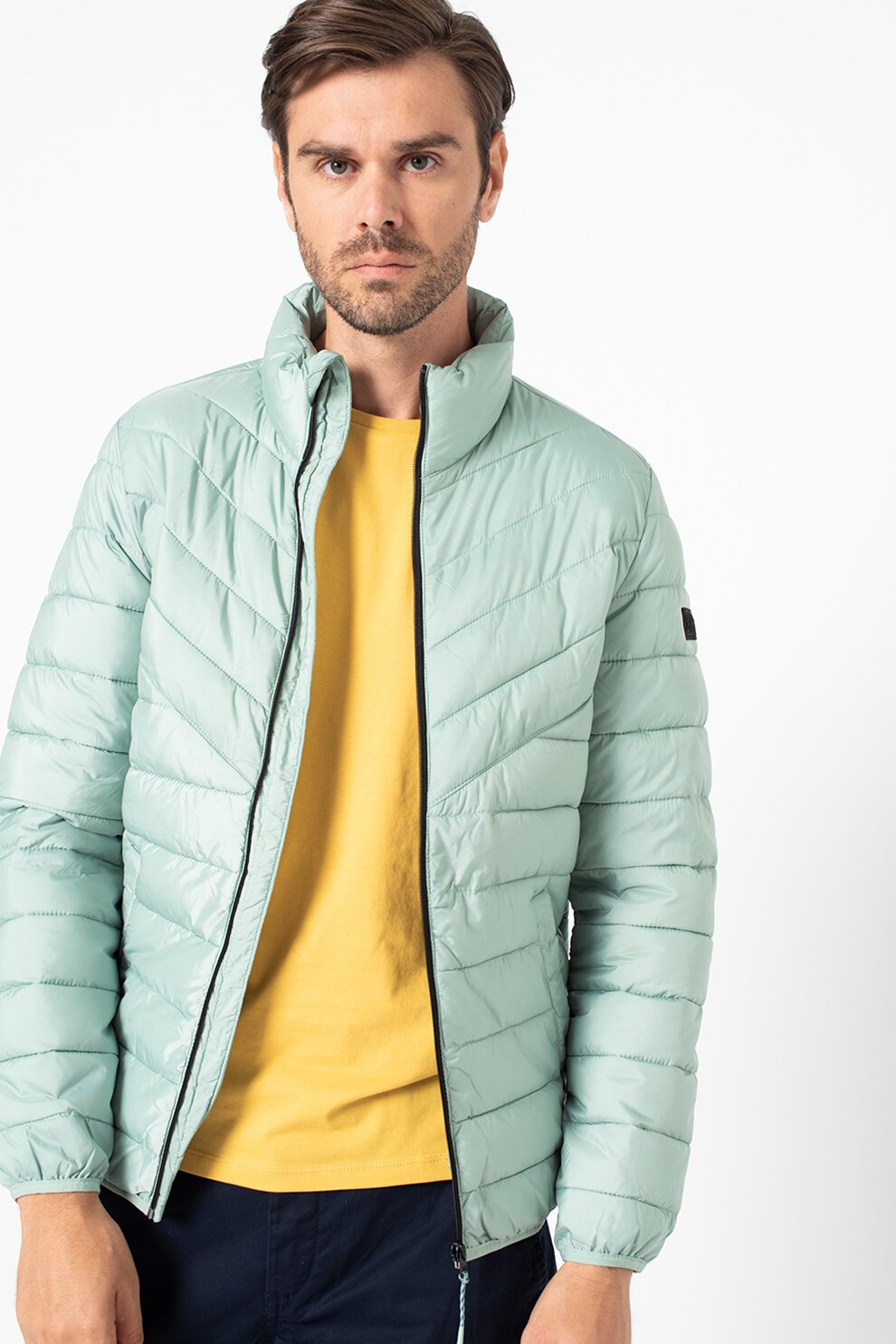 Tom Tailor, Geaca usoara cu aspect matlasat, Verde menta, XL - eMAG.ro