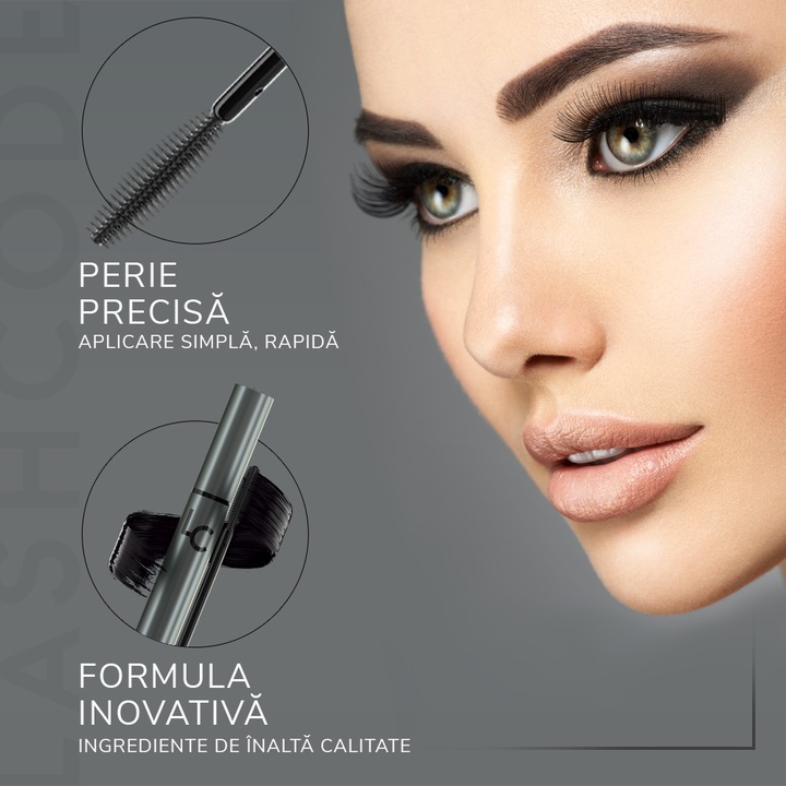 Rimel de alungire, Lashcode, 10 ml, accentueaza si stimuleaza cresterea ...