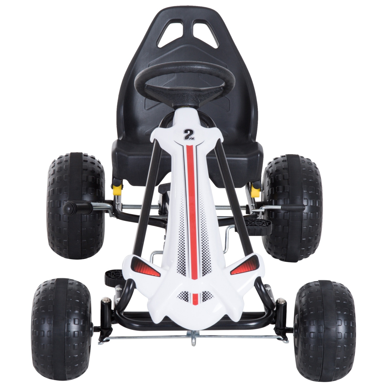 HOMCOM Go-Kart gyerekeknek, ergonomikus székkel, max. 35 kg, fehér ...