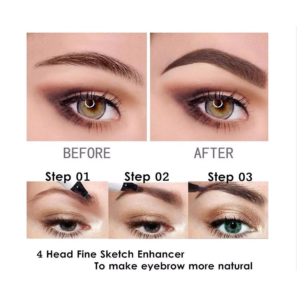 Creion de sprancene, EVNC, Tattoo Brow MicroPen, nuanta 04 brown - eMAG.ro