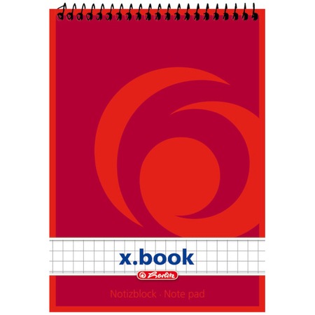 Bloc notes Herlitz, A6, 50f, patratele, cu spirala - X.Book - eMAG.ro