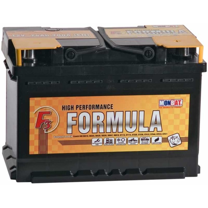 Акумулатор MONBAT FORMULA 75Ah 670 R+ - eMAG.bg