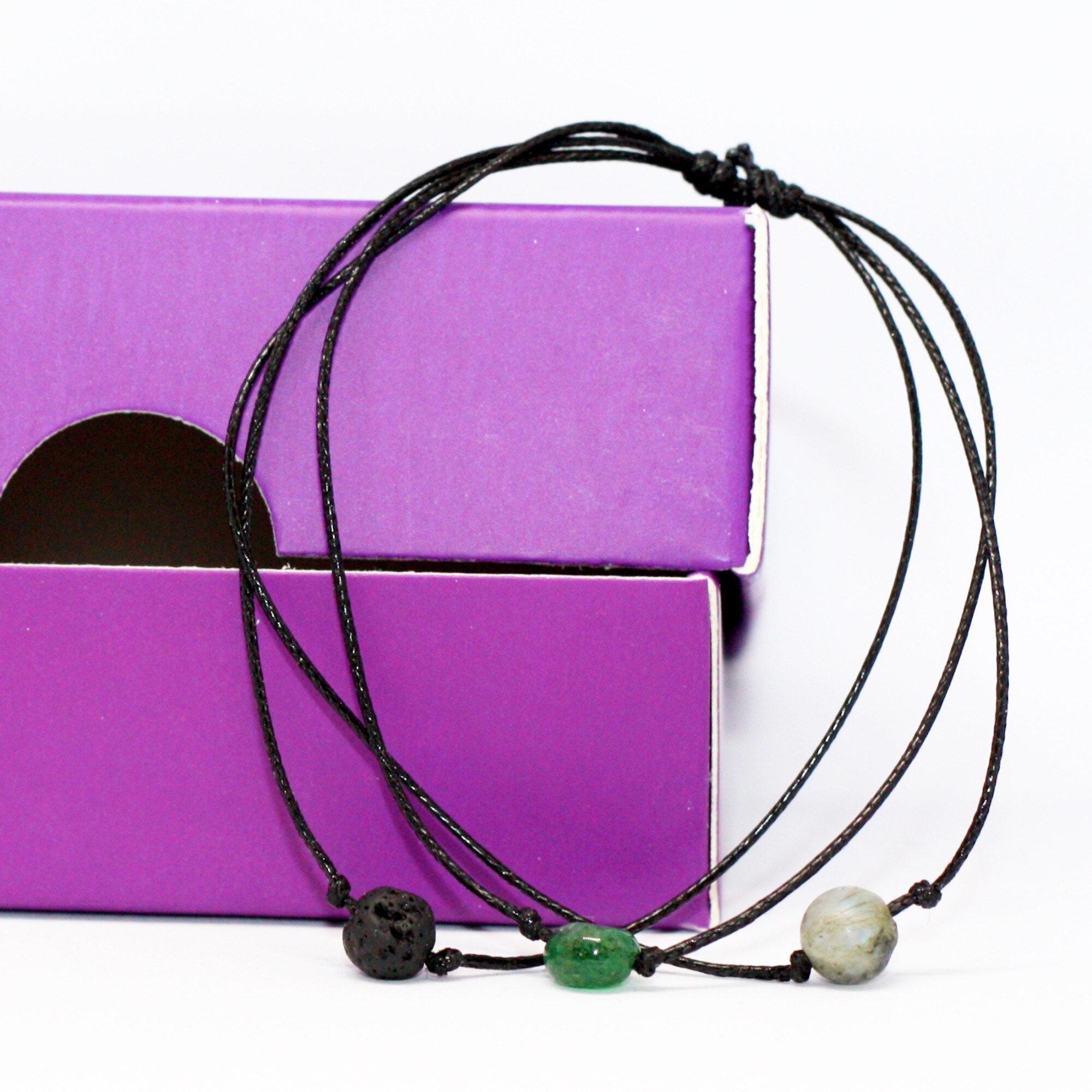 Bratara GetStoned "Trinity" cu Jad, Roca Vulcanica si Labradorit - eMAG.ro