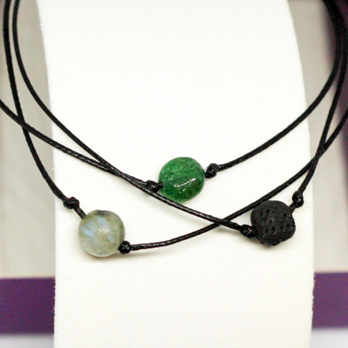 Bratara GetStoned "Trinity" cu Jad, Roca Vulcanica si Labradorit - eMAG.ro