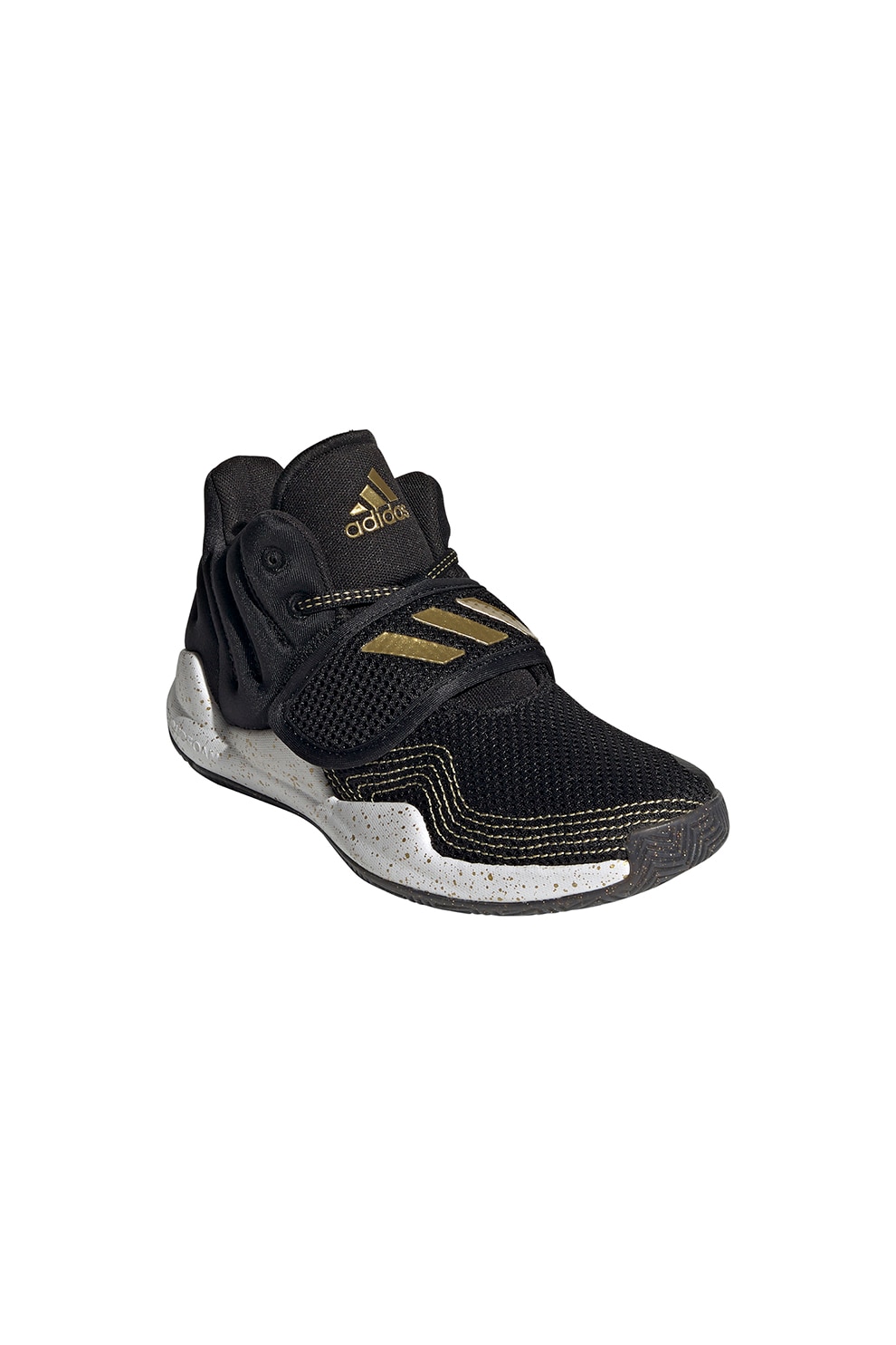 adidas Performance, Pantofi pentru baschet Deep Threat, Negru/Auriu, 10 ...