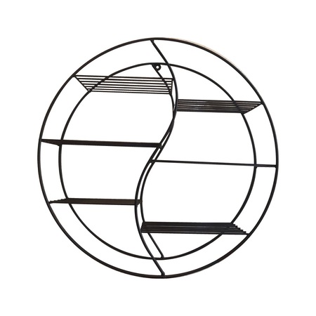 Raft decorativ rotund,6 polite, negru, diametru 45 cm - eMAG.ro