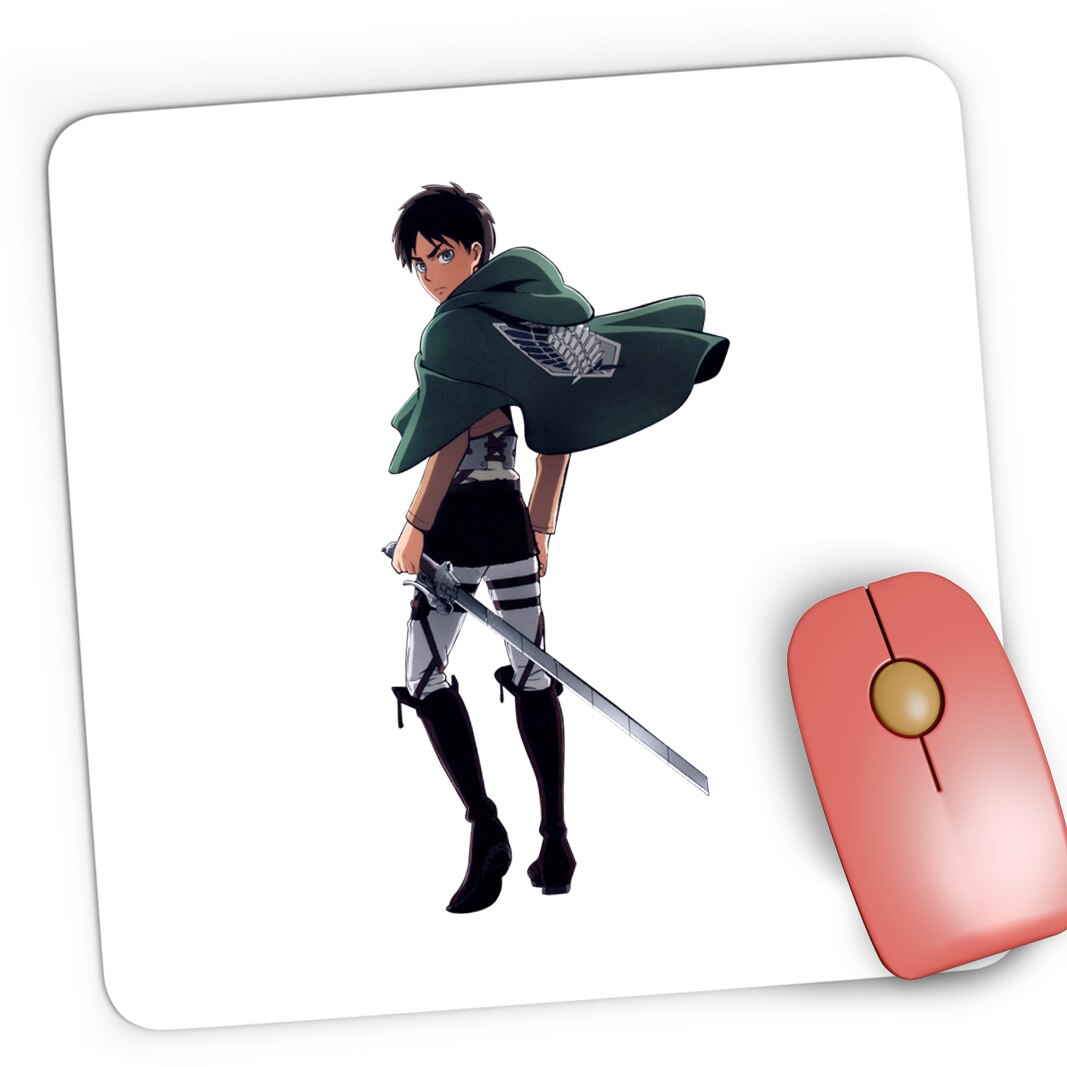 Mousepad Gaming Attack on Titan Eren Yeager Anime AOT, 21x19 cm - eMAG.ro
