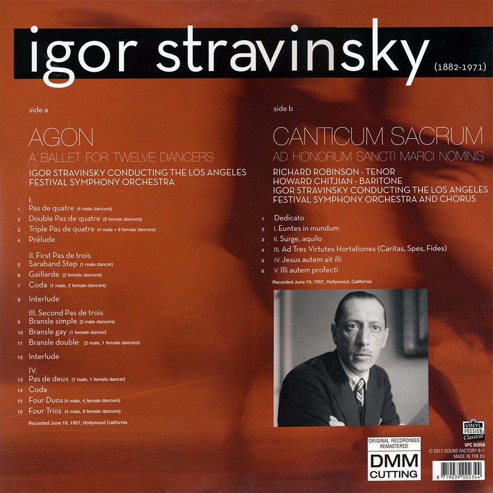 Igor Stravinsky - Agon - A Ballet For Twelve Dancers / Canticum Sacrum ...