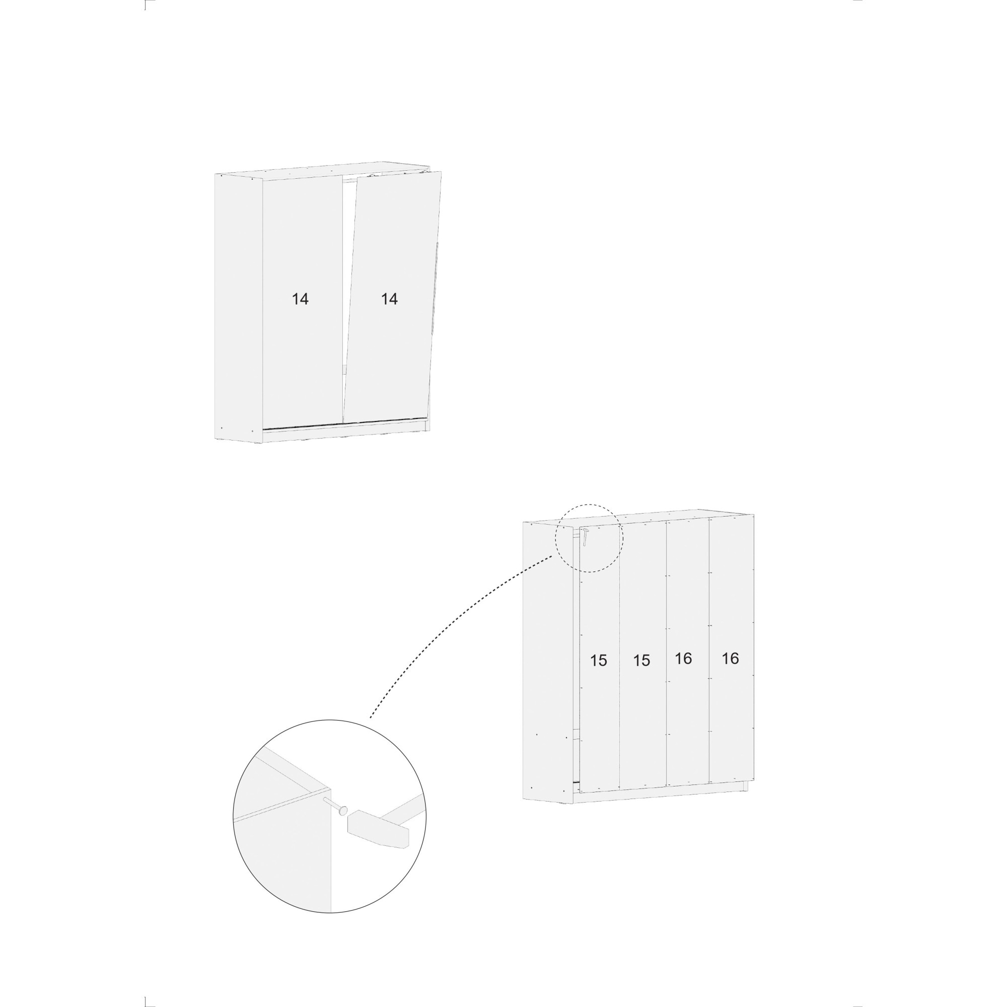 Dulap 2 usi glisante Zambac Modella, stejar negru, 160 x 180 x 53 cm ...