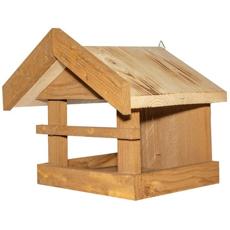 Hranitoare pentru pasari, ITA H&G, Acoperis din lemn, 25x19x21,5cm, Maro - eMAG.ro