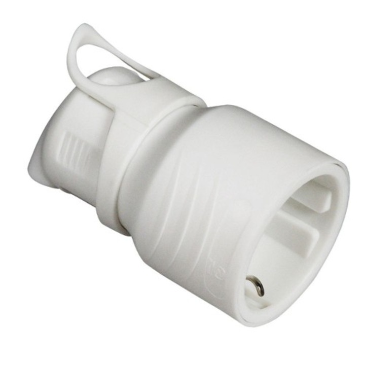 Stecher cu impamantare, mama, 16A, IP20, alb, Commel, 524360 - eMAG.ro