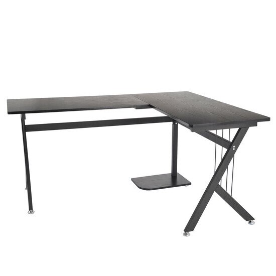 Birou pentru computer Homcom, MDF/Metal, 155x130x76 cm, Negru - eMAG.ro