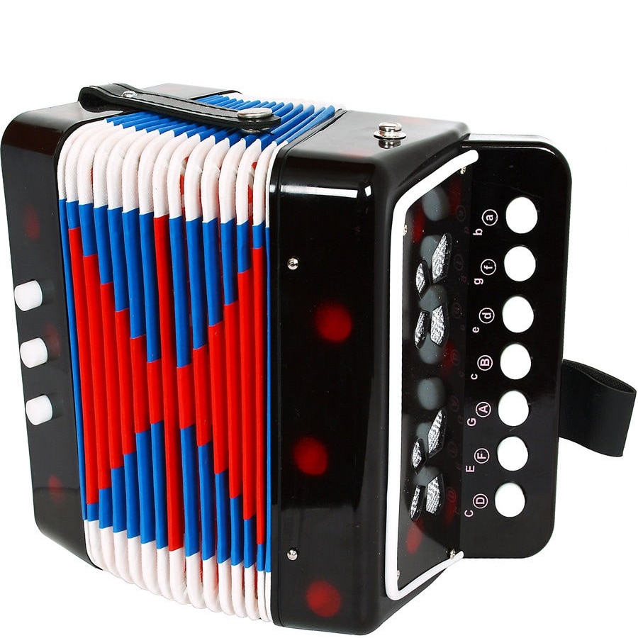 Acordeon pentru copii, Atlas, Plastic, 18cm x 10cm x 17cm, Multicolor ...