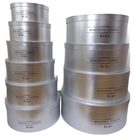 Set 10 cutii rotunde din carton cu capac argintiu - eMAG.ro