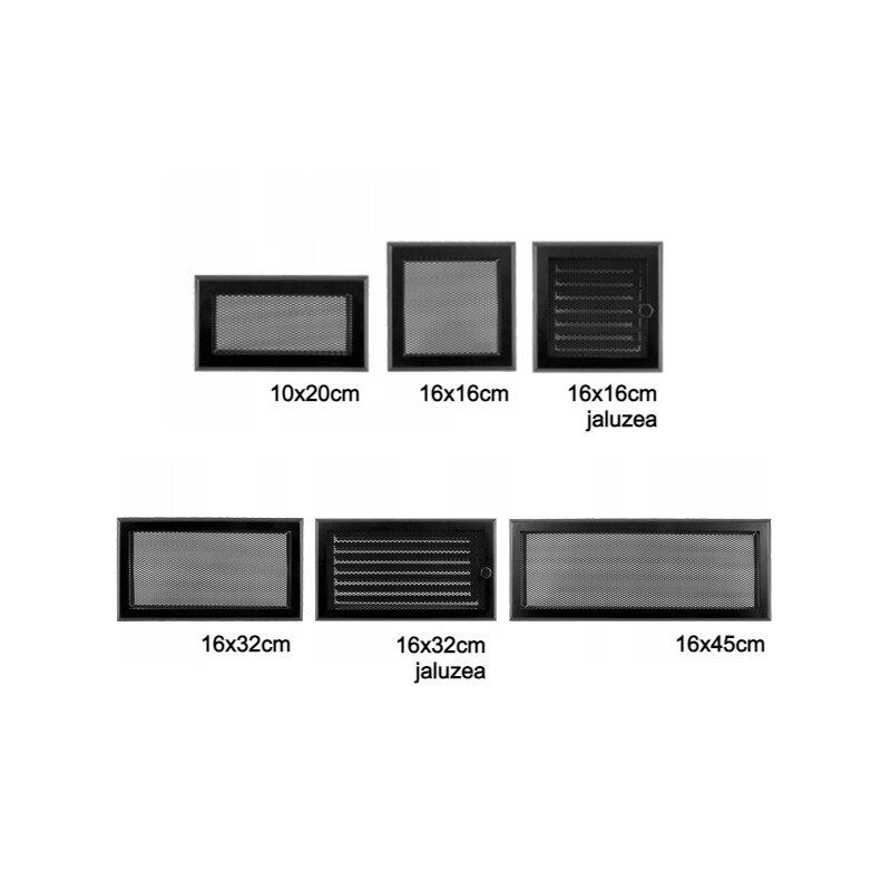 Grila ventilatie semineu, metalica, gama Exclusif, ivory, 16x45 cm ...