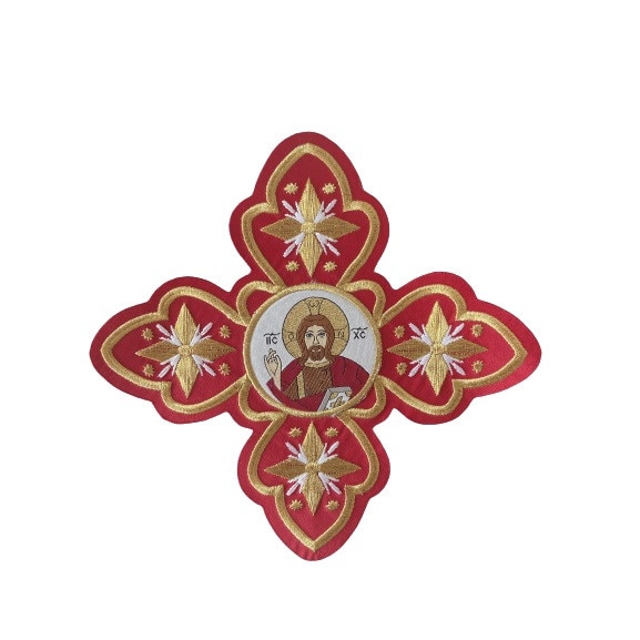 Cruce cu Domnul Isus Hristos,brodata manual,pentru haine,vesminte ...