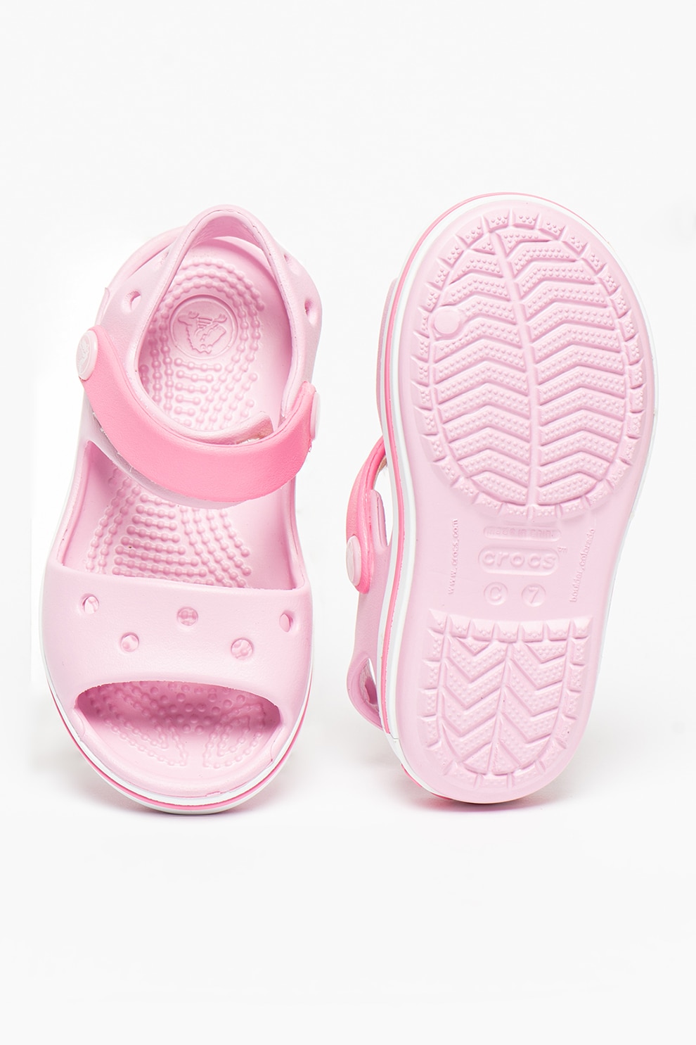 Crocs, Sandale cu velcro Crocband™, Roz, 23-24 EU - eMAG.ro