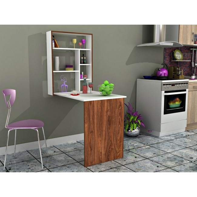 Birou pliabil cu rafturi Homemania, Magicbox, 77 x 62 x 75 cm, Lemn ...