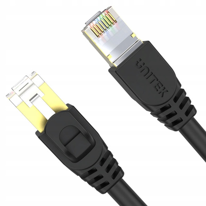 Cablu dual Ethernet cat.7 SSTP Unitek, Negru, 15 m - eMAG.ro