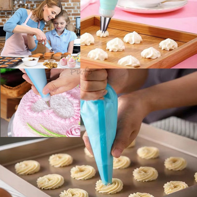 Set pos de cofetarie pentru ornat prajituri sau torturi, cu 6 capete ...