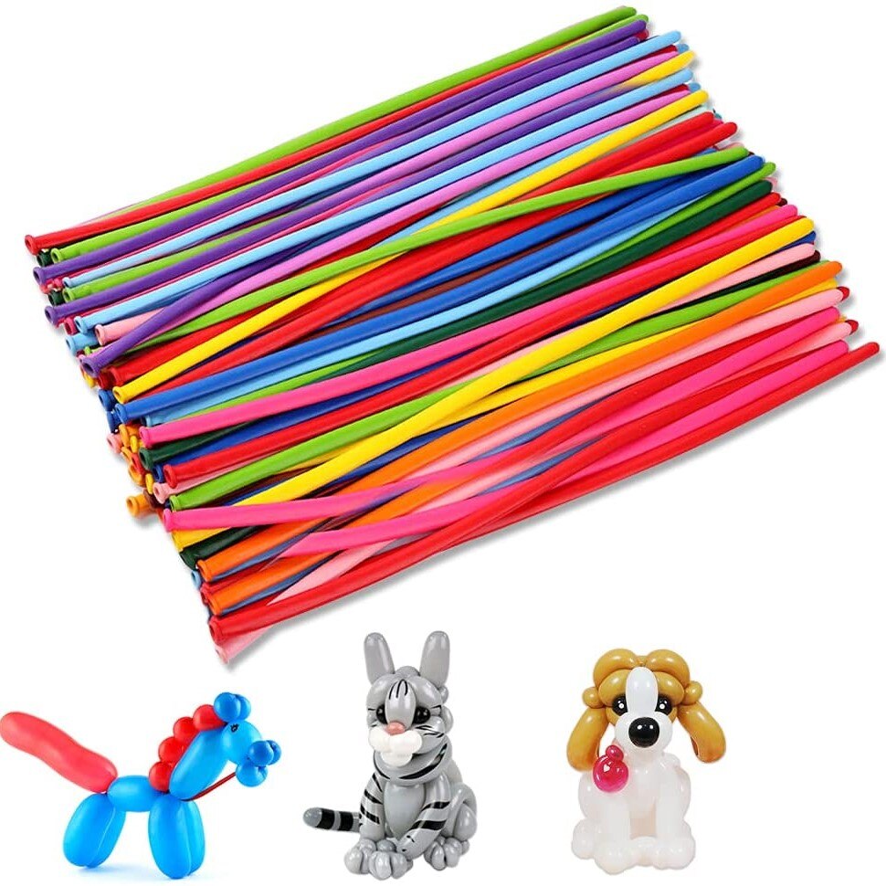 Set 100 baloane multicolor pentru modelaj, latex ,110 cm - eMAG.ro