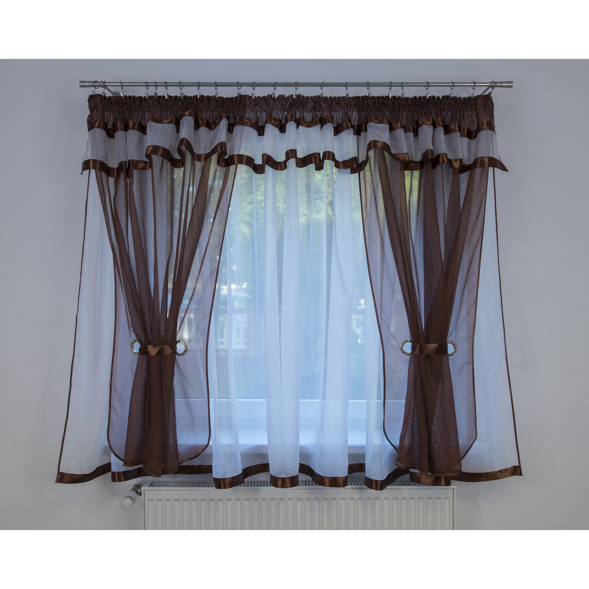 Perdea Mallorca 390x150 Voal Maro - eMAG.ro