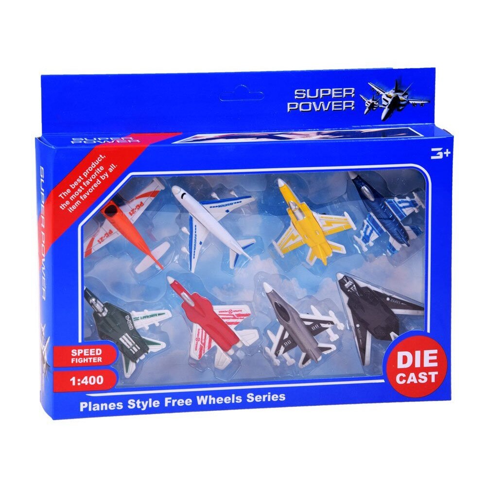 Set 8 Avioane de Jucarie pentru Copii, Indiggo, din Metal si Plastic ...