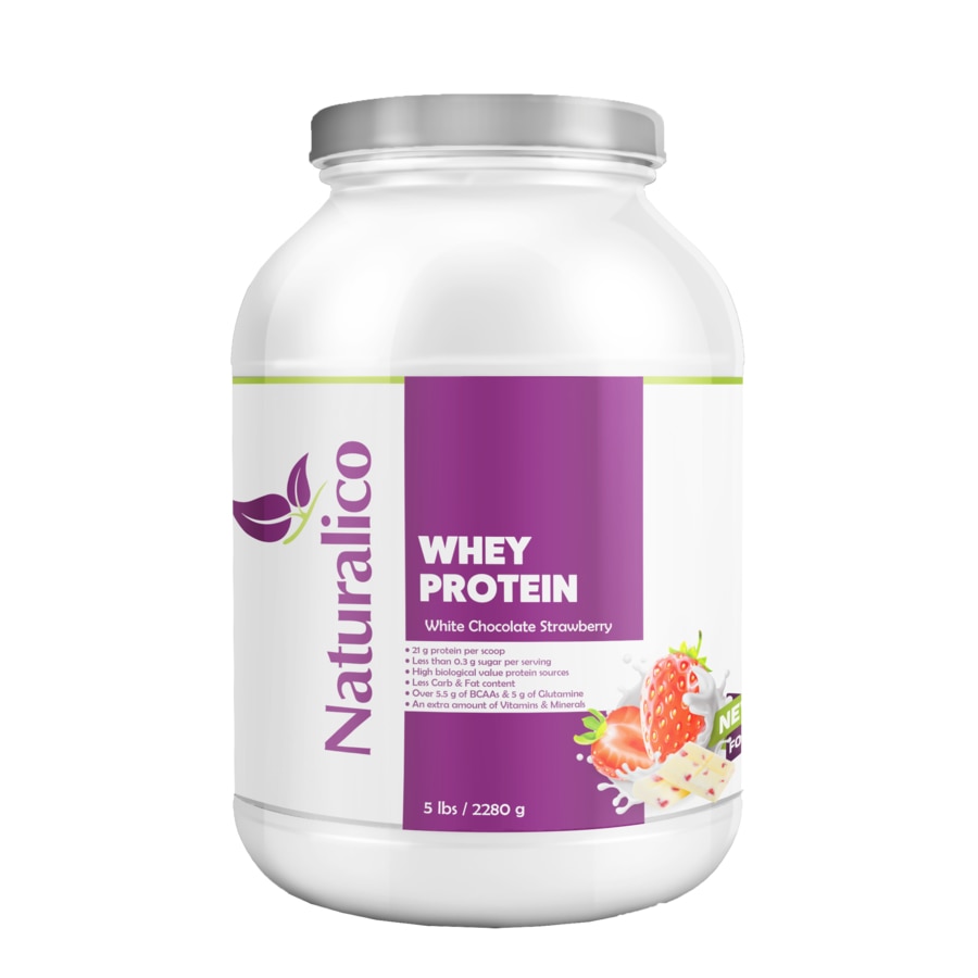 Протеин Naturalico Whey Protein, Ягода и бял шоколад, 2280 гр - eMAG.bg
