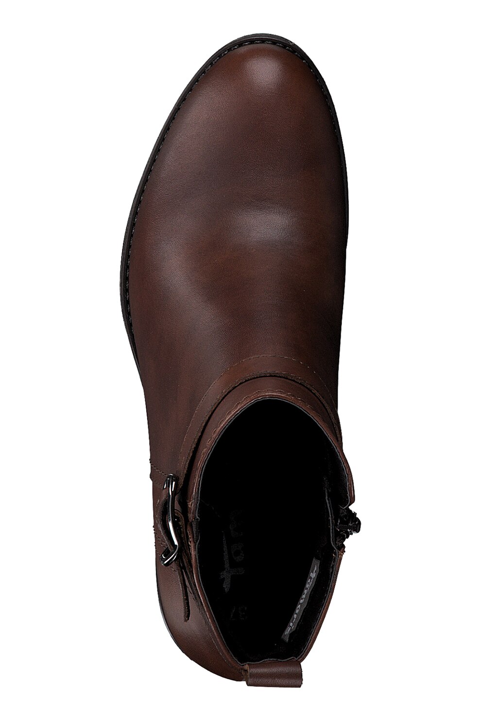 Tamaris, Botine din piele cu toc inalt, Coniac, 37 - eMAG.ro