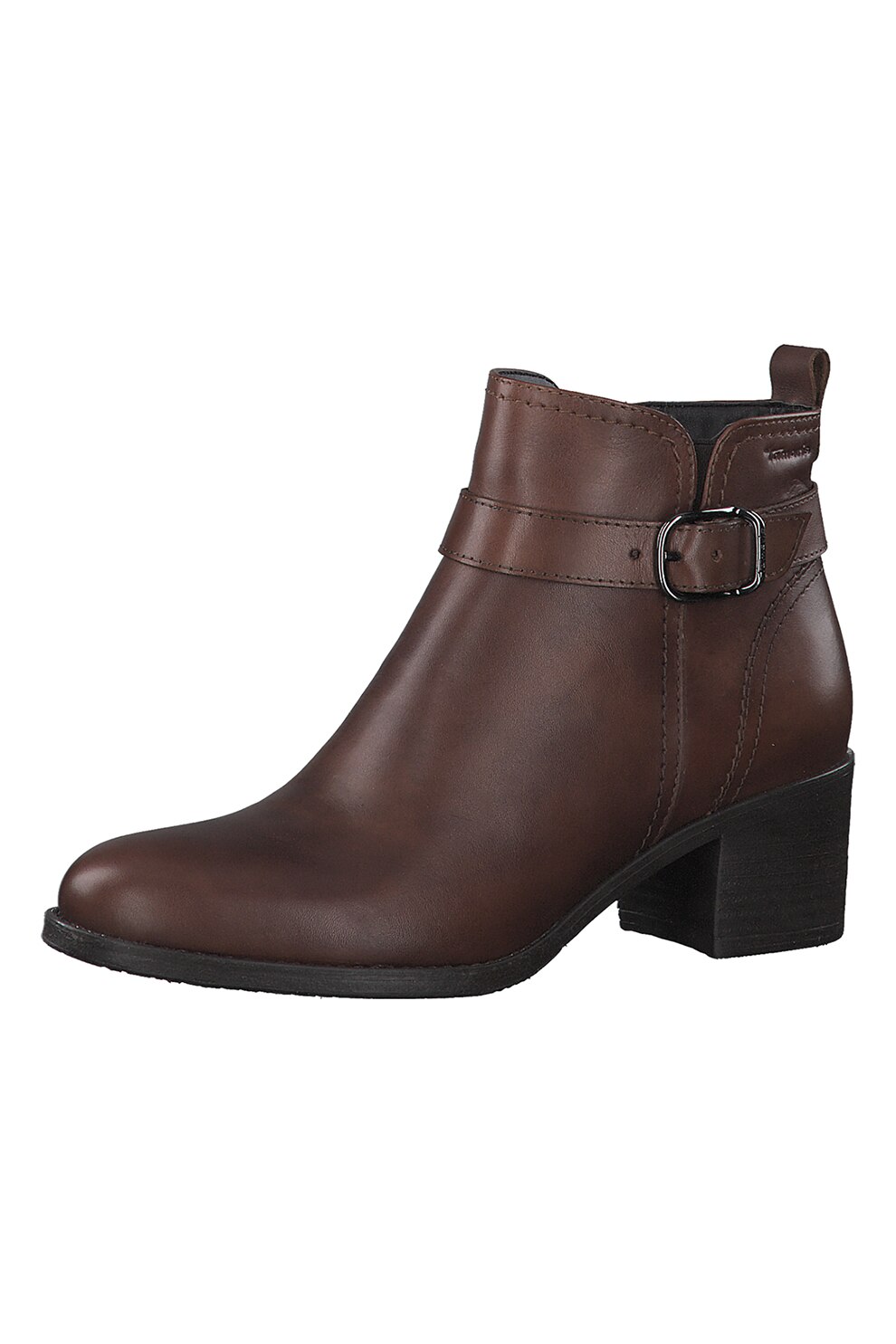 Tamaris, Botine din piele cu toc inalt, Coniac, 37 - eMAG.ro