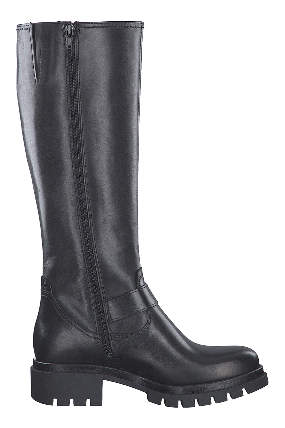 Tamaris, Cizme din piele cu bareta cu catarama pe glezna, Negru, 40 ...