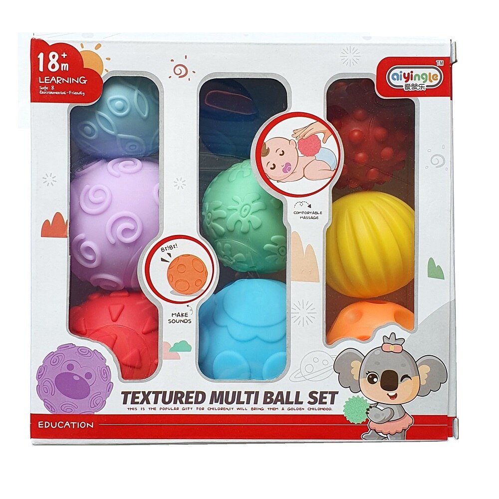 Set jucarii interactive, 9 mingi senzoriale pentru bebelusi, 3-12 luni ...