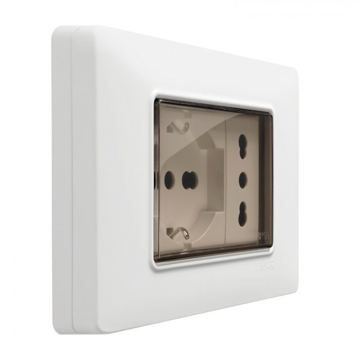 Rama suport, aparataj, pentru exterior, cadru modular, alb, 3 module ...