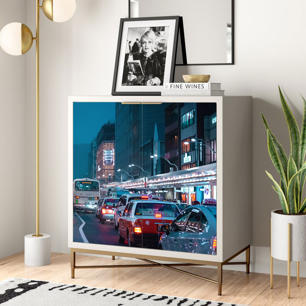 Autocolant Art Star pentru mobilier, Coada de masini la semafor, Urban ...
