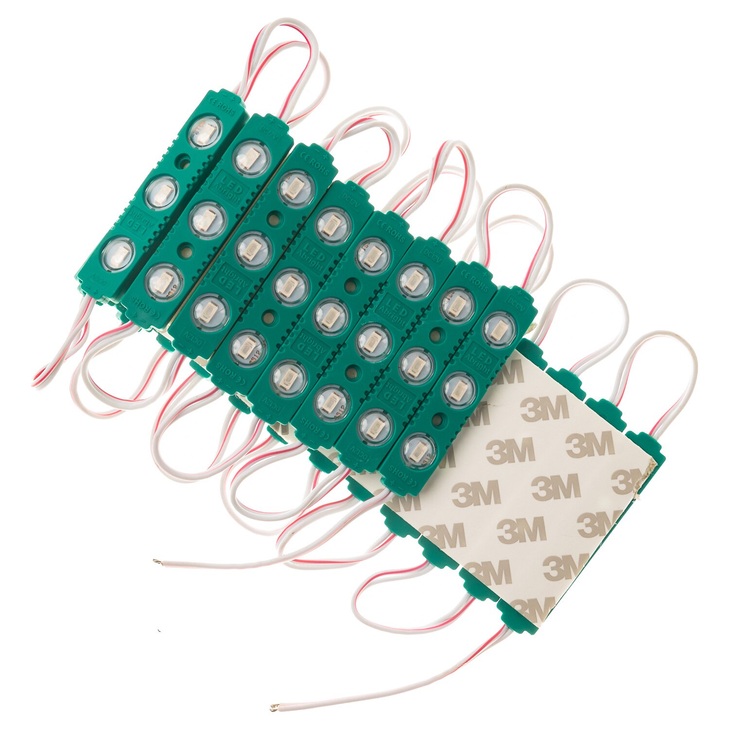 Set 20 bucati module led lupa, 12V, 3x0.25W, Verde - eMAG.ro