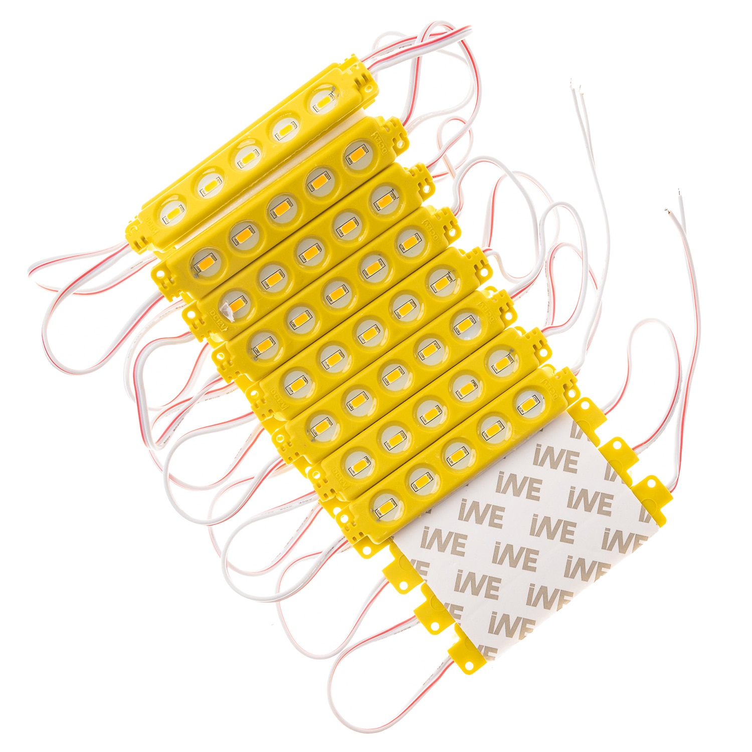 Set 20 bucati module led lupa, 12V, 5x0.2W, Galben - eMAG.ro