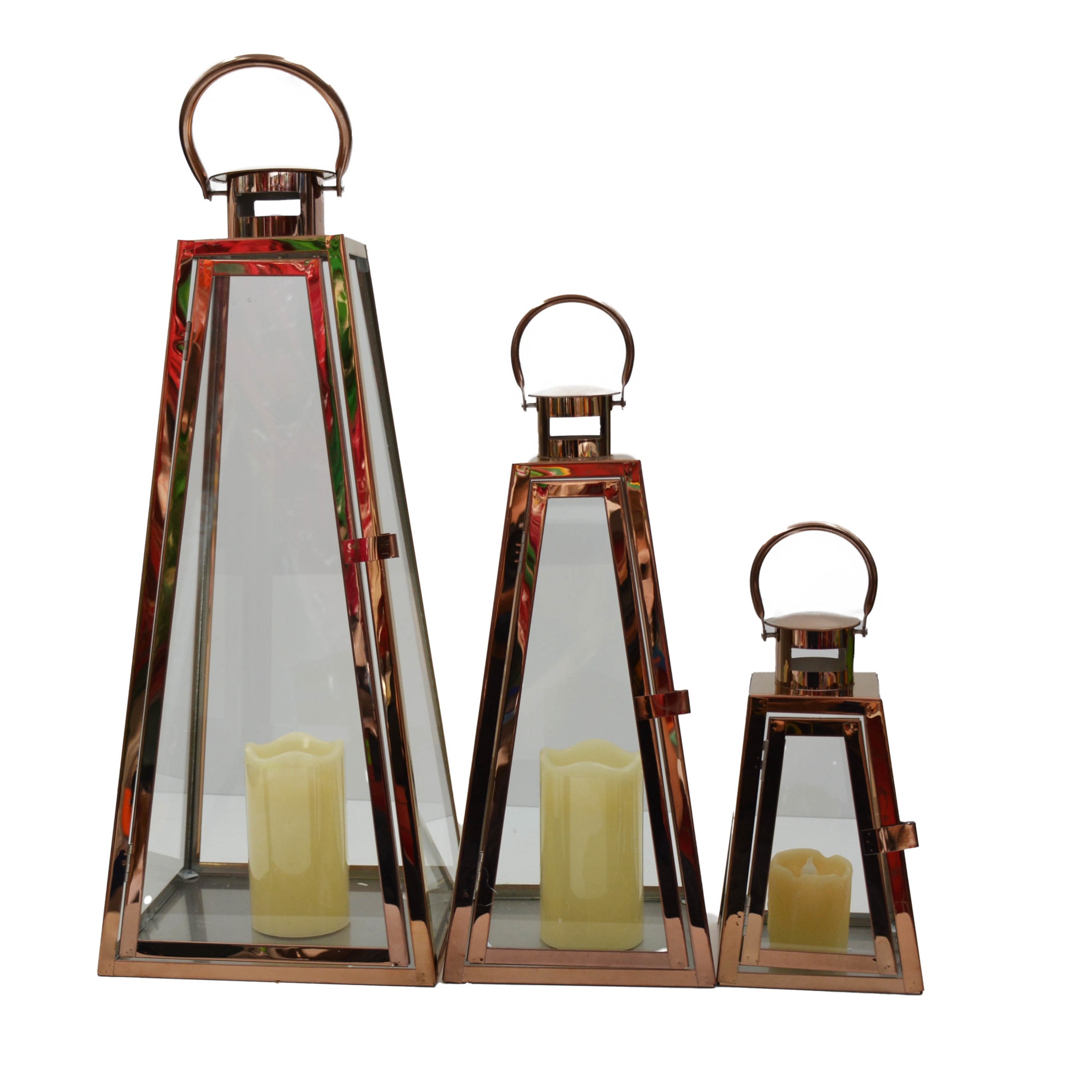 Set 3 Felinare Metalice, model trapez, 50x22 cm - eMAG.ro