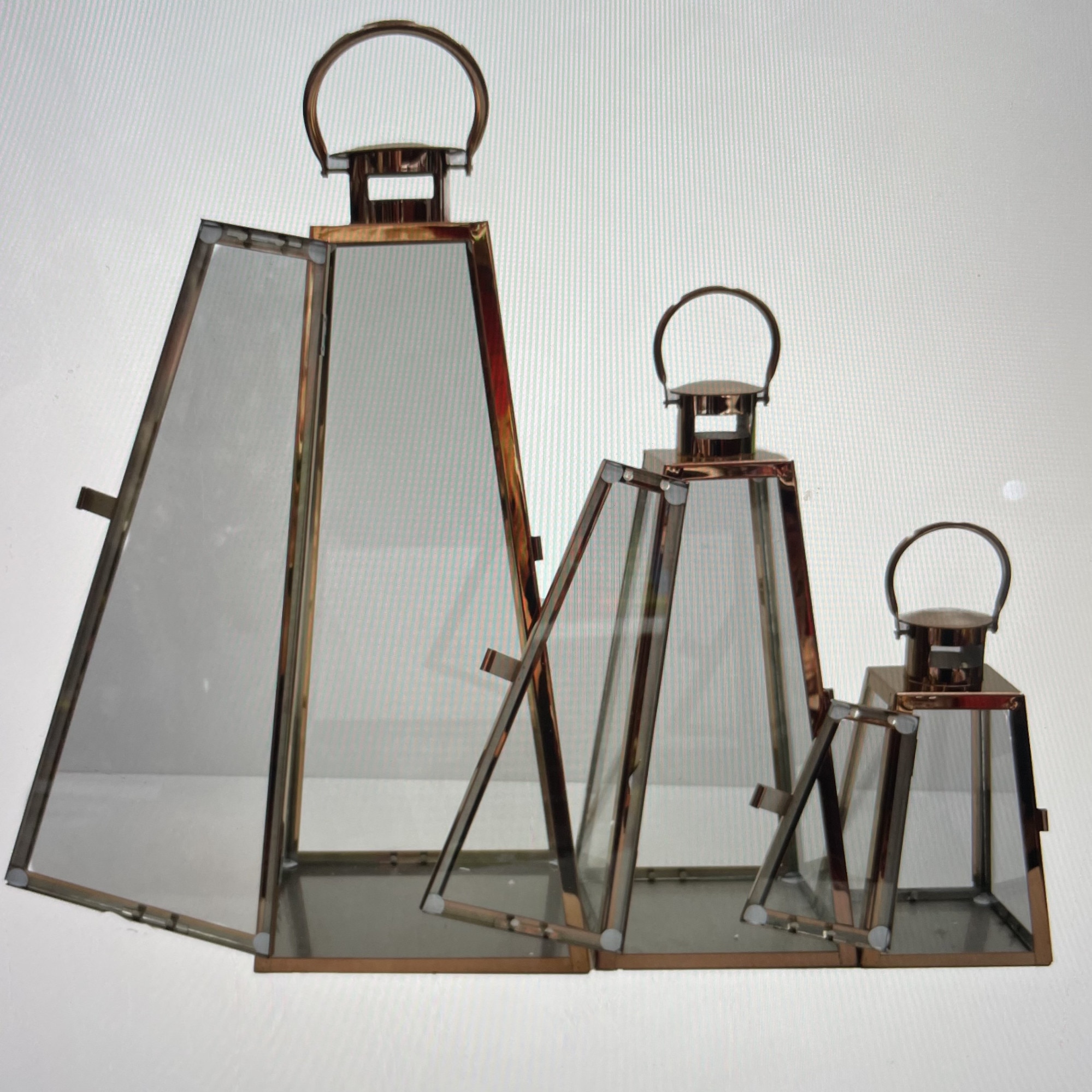 Set 3 Felinare Metalice, model trapez, 50x22 cm - eMAG.ro