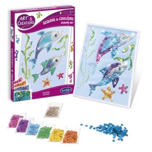 Canvas cu paiete - Delfini - eMAG.ro