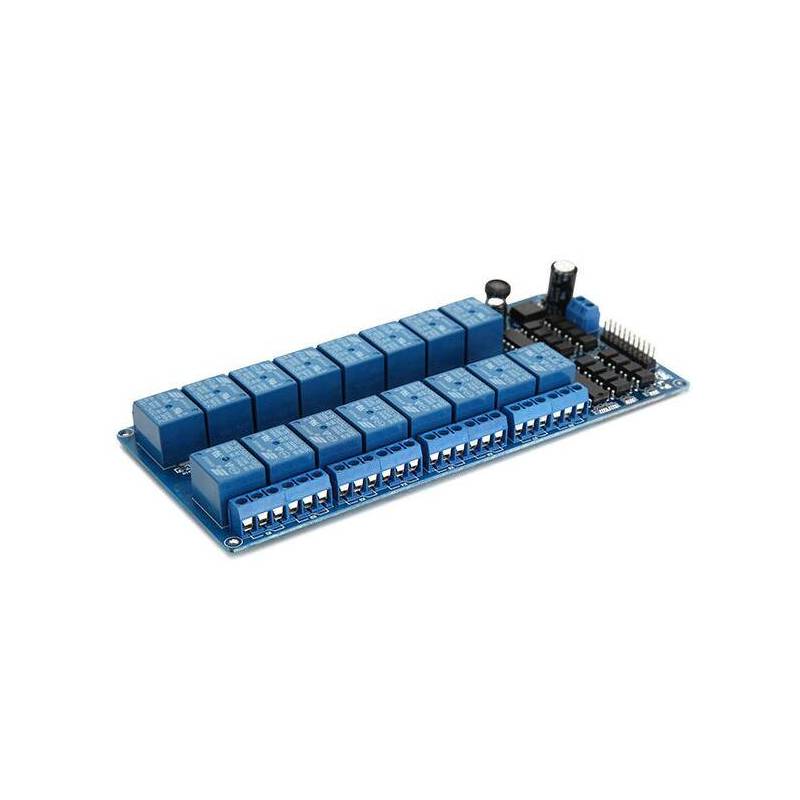 Placa cu 16 relee 12V 10A 250V, Include sursa de alimentare 12V si ...
