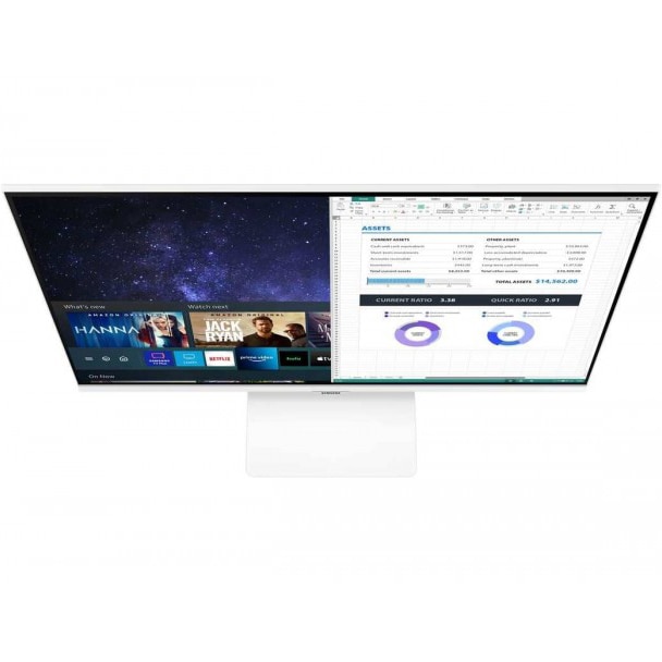 Монитор Samsung 27", Smart LED VA, Full HD, HDMI, Vesa, Бял - eMAG.bg