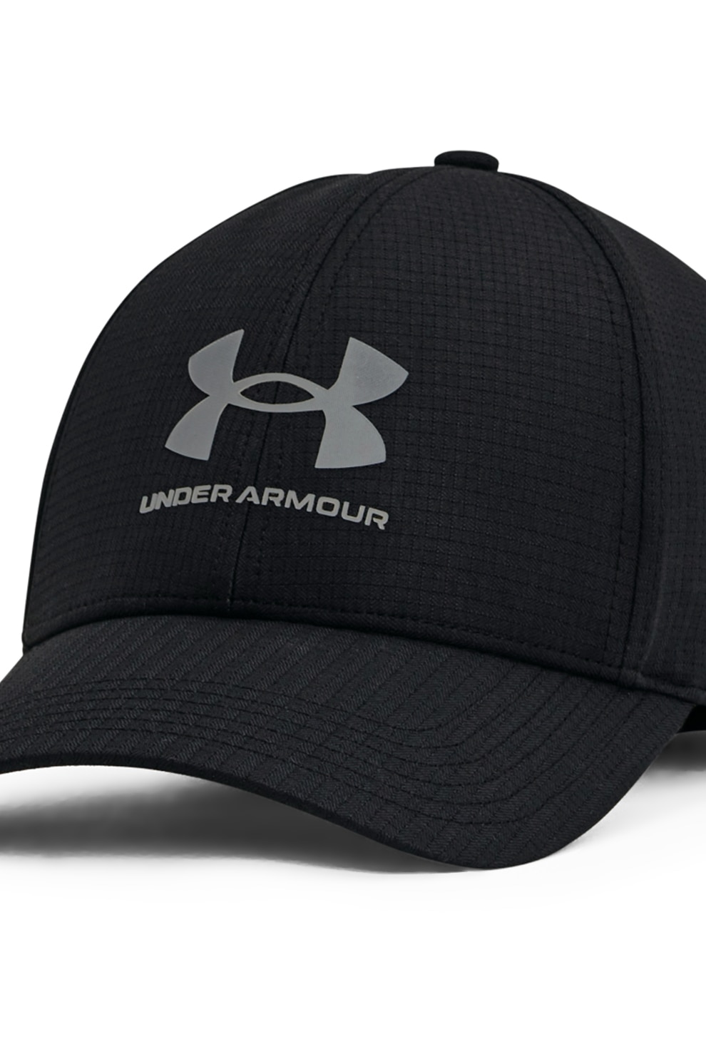Under Armour, Sapca cu logo pentru fitness Iso-Chill, Gri inchis, Negru ...