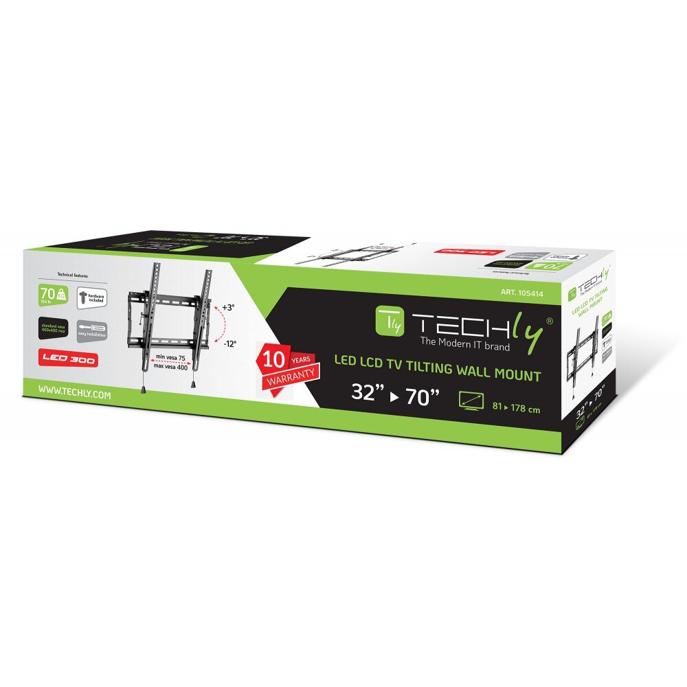 Поддръжка за телевизор / LCD / LED стена, Techly, 32-70 инча, мобилен ...