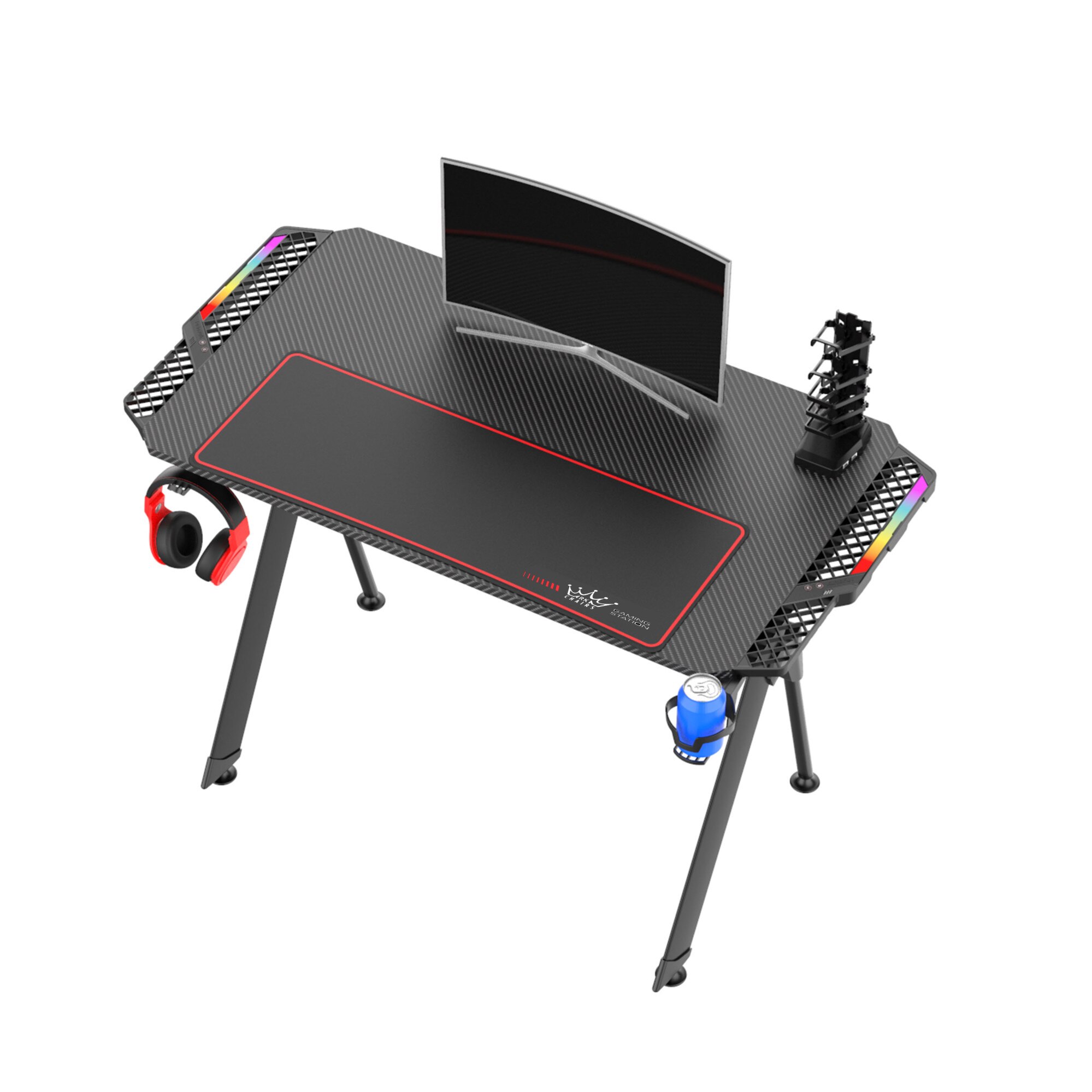 Birou gaming Arka Mario Z18, RGB LIghting, 100 x 60 cm - eMAG.ro