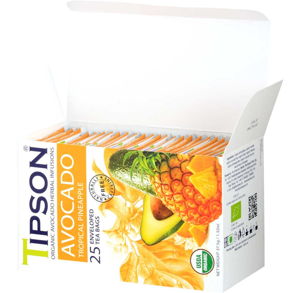 Ceai Amestec, Tipson, Organic Avocado Ananas, 25 pliculete, 37.5gr ...