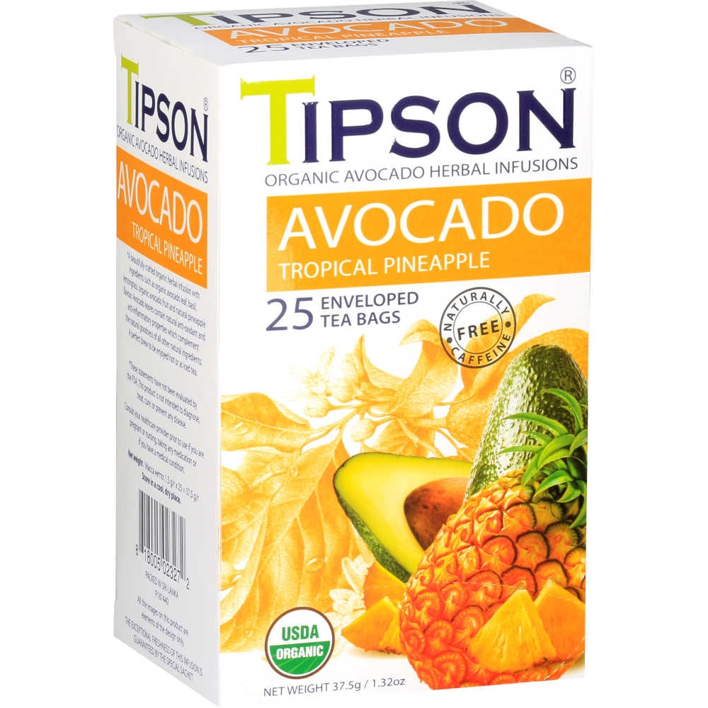 Ceai Amestec, Tipson, Organic Avocado Ananas, 25 pliculete, 37.5gr ...