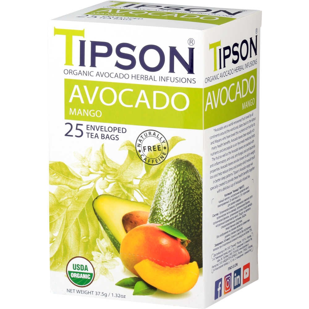 Ceai Amestec, Tipson, Organic Avocado Mango, 25 pliculete, 37.5gr - eMAG.ro