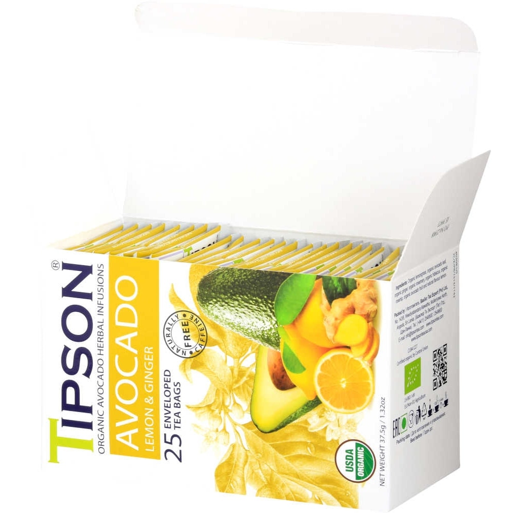 Ceai Amestec, Tipson, Organic Avocado Lamaie si Ghimbir, 25 pliculete ...